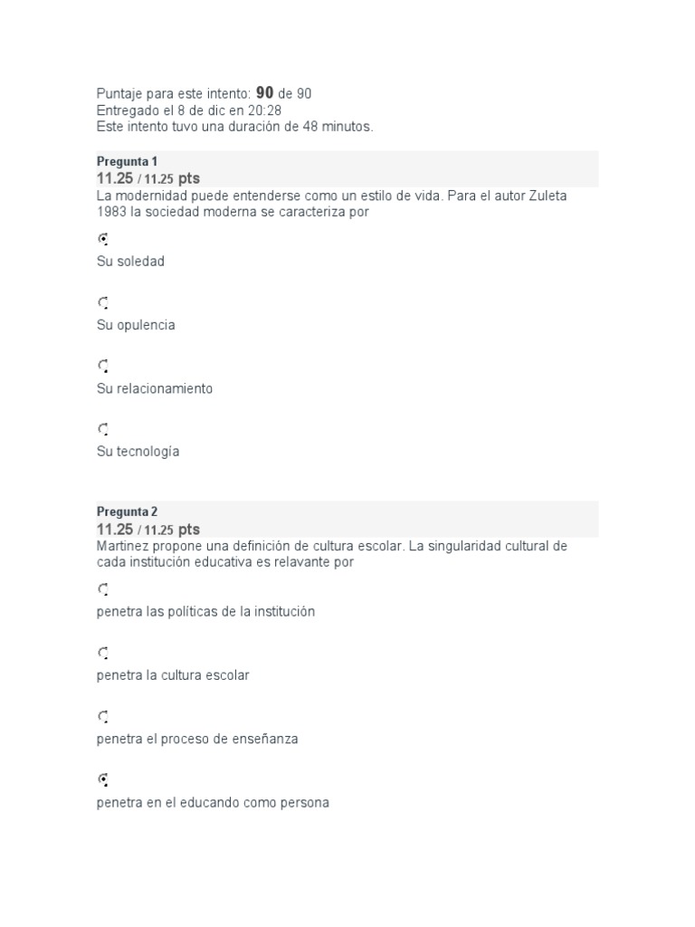 Quiz Semana 7 Introducción A La Educación y La Pedagogía | PDF ...