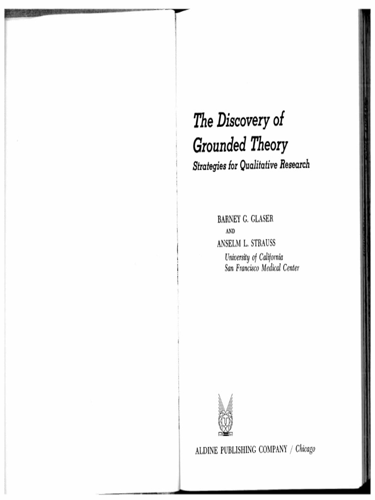 Glaser Strauss 1967 The Discovery Of Grounded Theory Strategies For 9017