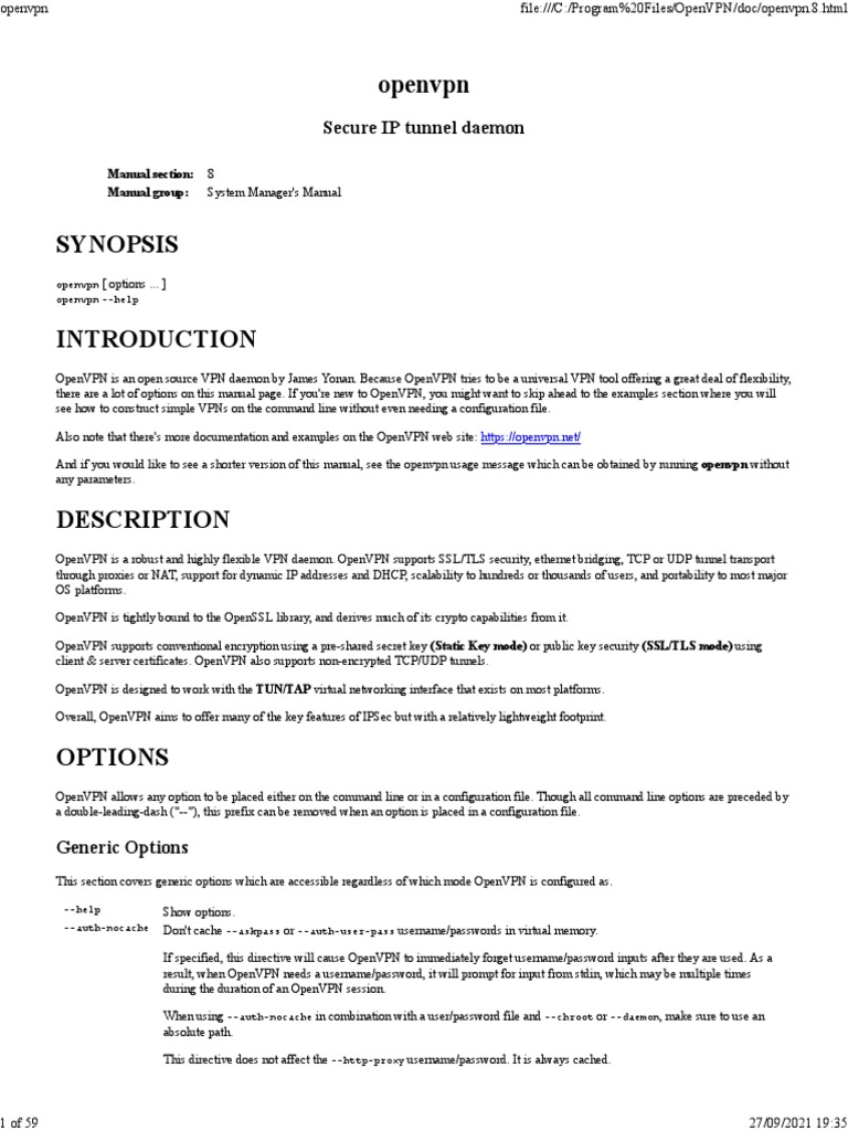 Openvpn: Secure IP Tunnel Daemon | PDF | Information Age | Computer ...