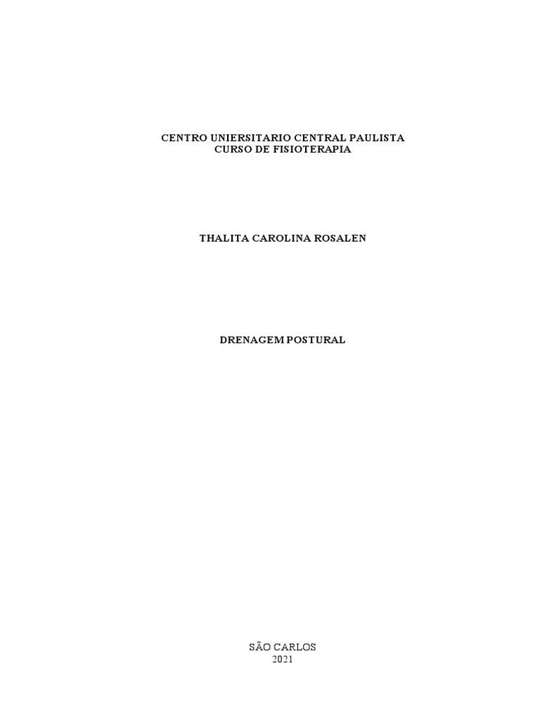 Drenagem Postural na Fisioterapia Respiratória | PDF | Fisioterapia | Tempo