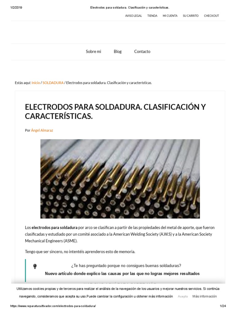 Electrodos para Soldadura Clasificacion | PDF | Construcción | Soldadura
