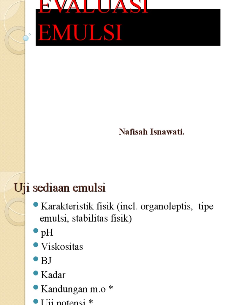 11 Evaluasi EMULSI | PDF