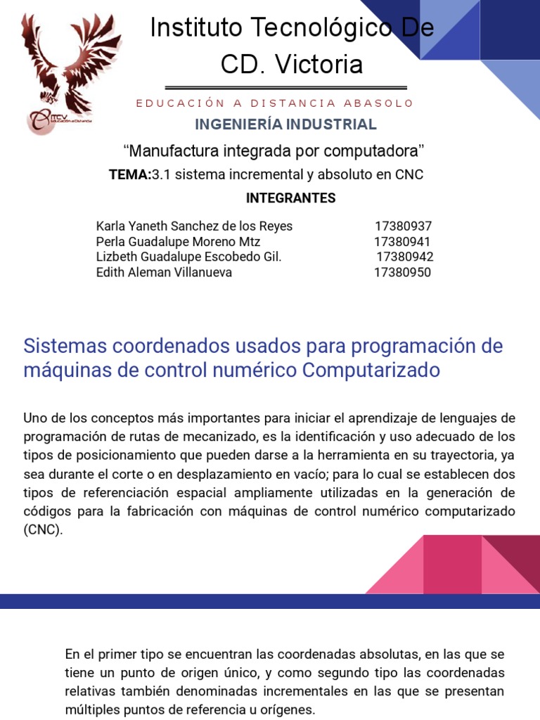 3.1 Sistema Incremental y Absoluto en CNC - Lizbeth - Perla - Karla ...