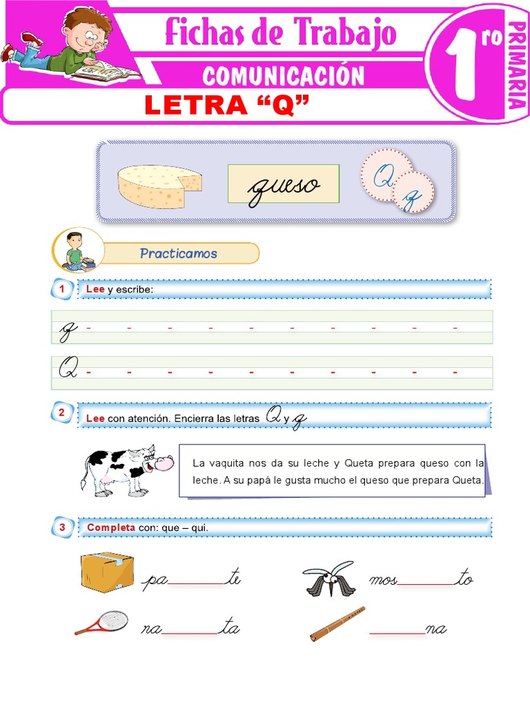 Ficha Practica 20 Set. Letra Q | PDF