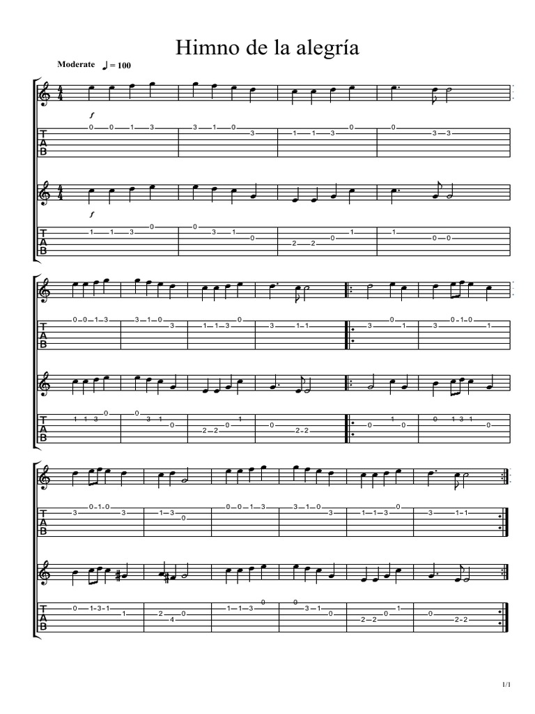 Himno de La Alegria 2 Guitarras | PDF