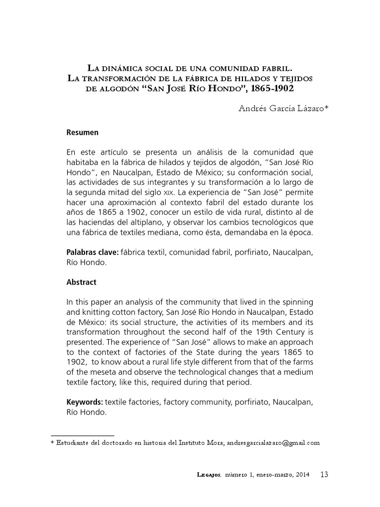 Historia de La Fabrica de Rio Hondo | PDF | México | Salario