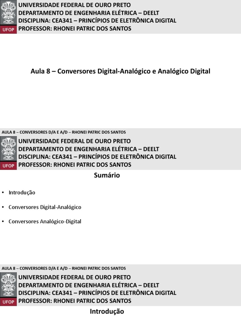 Apresentação Conversores DA e AD | PDF | Conversor de analógico para ...