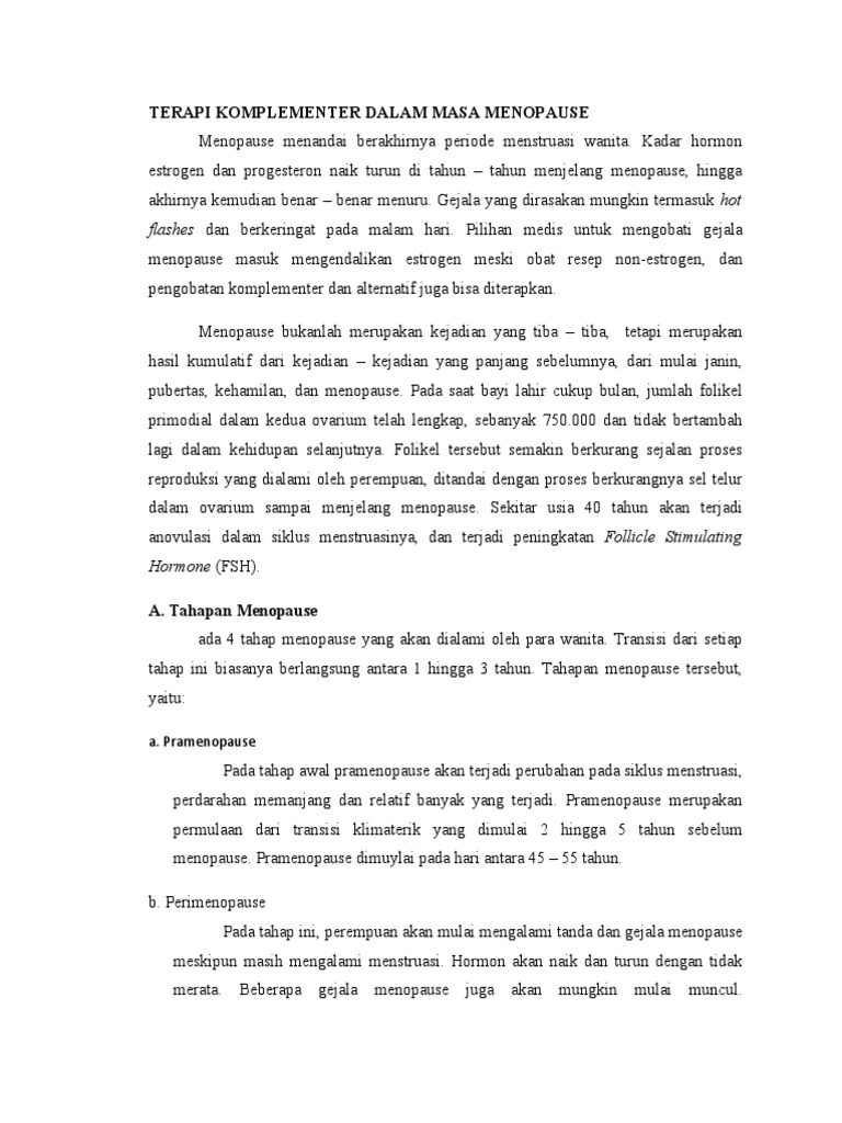 Terapi Menopause Komplementer | PDF