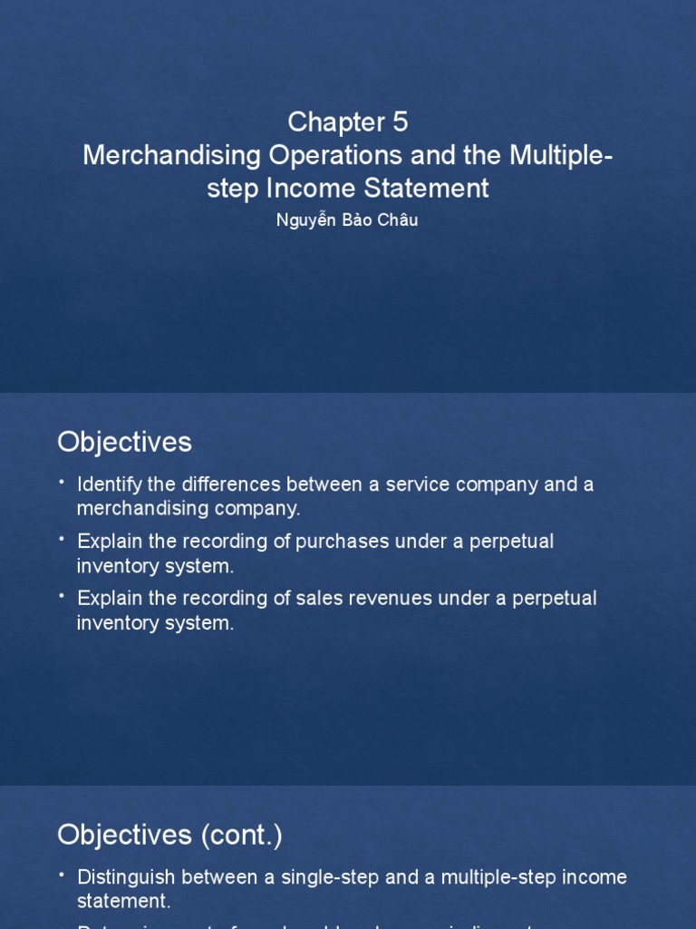 Multi-Step Income Statement for Merchants | PDF | Income Statement ...