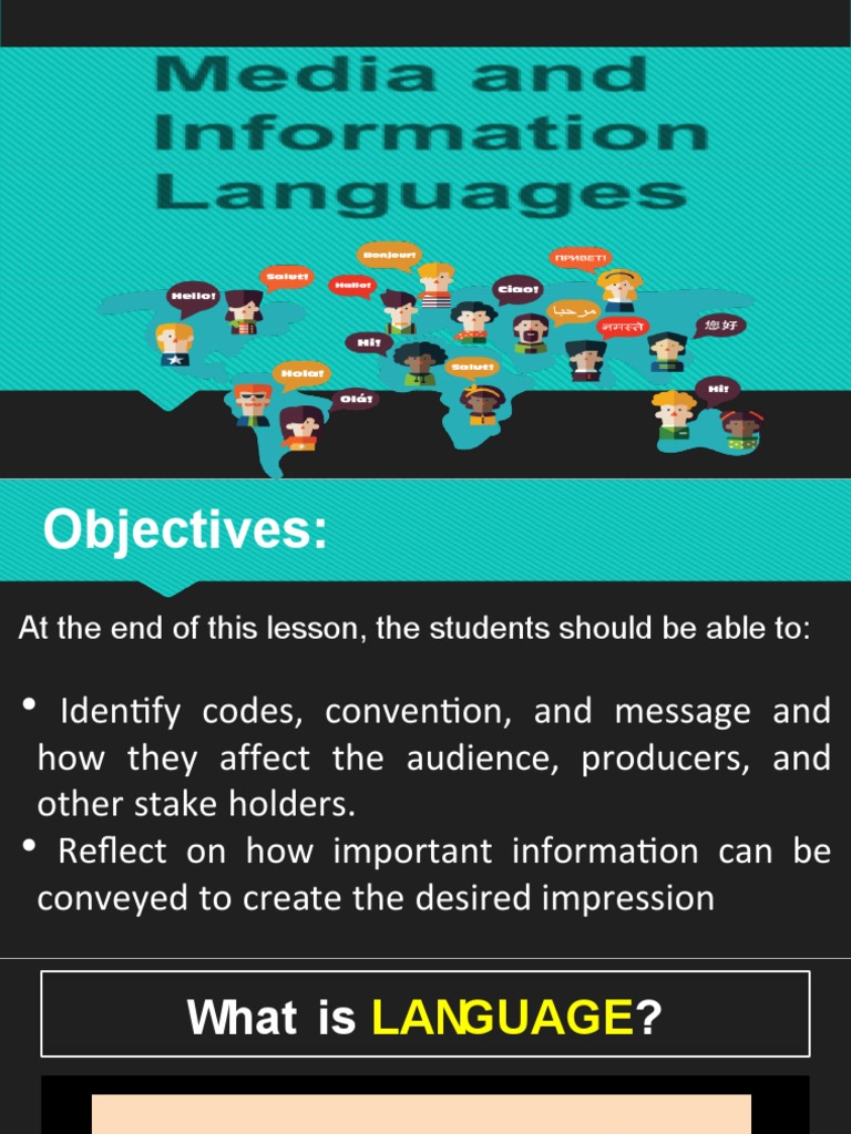 Lesson 6 - Media and Information Languages | PDF | Nonverbal ...
