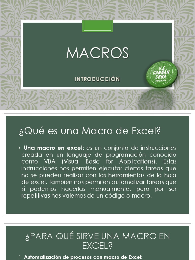 MACROS | PDF | Microsoft Excel | Macro (informática)