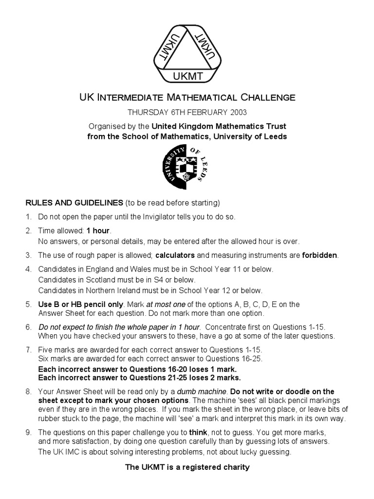 IMC Past Papers and Answers Guide | PDF | Europe | Science