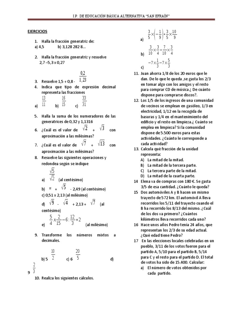 Conjuntos de Los Numeros R-2° | PDF