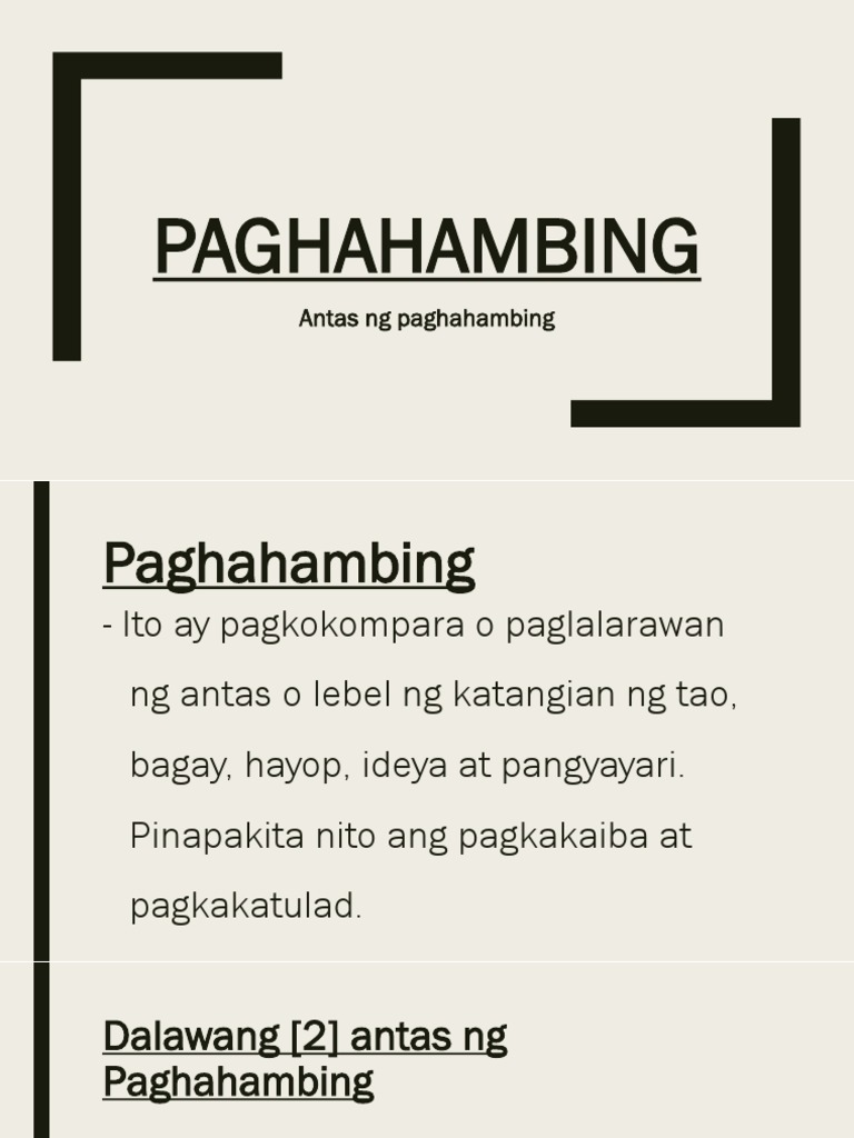 Antas NG Paghahambing | PDF