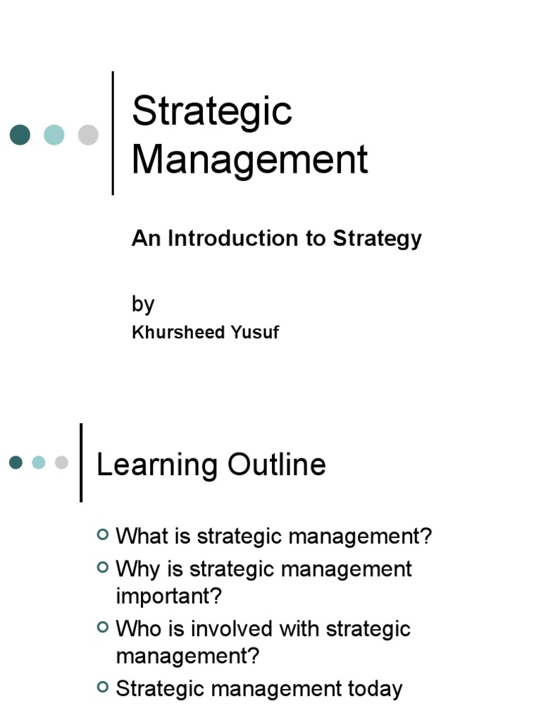 Strategic Management: An Introduction To Strategy | PDF | Strategic ...