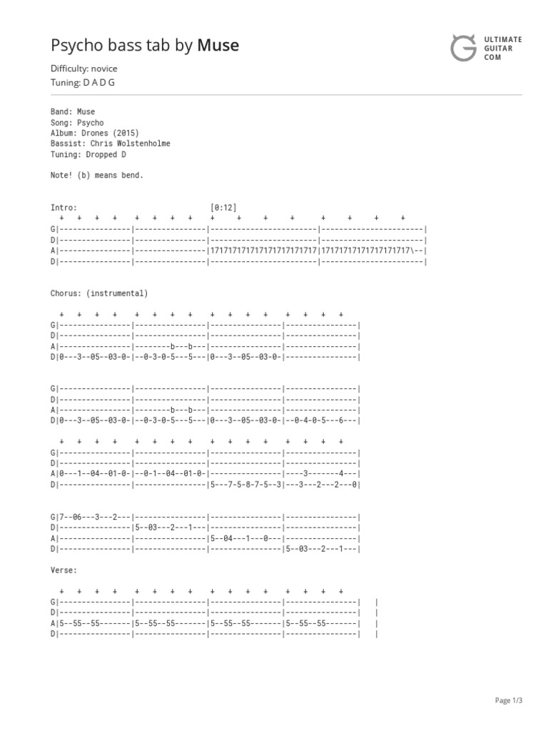 Psycho - Muse | PDF | Song Structure | Music Industry