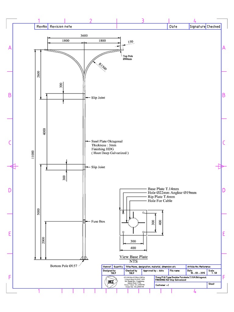 Tiang PJU - Type Double Parabole.T.11.M.oktagonal | PDF