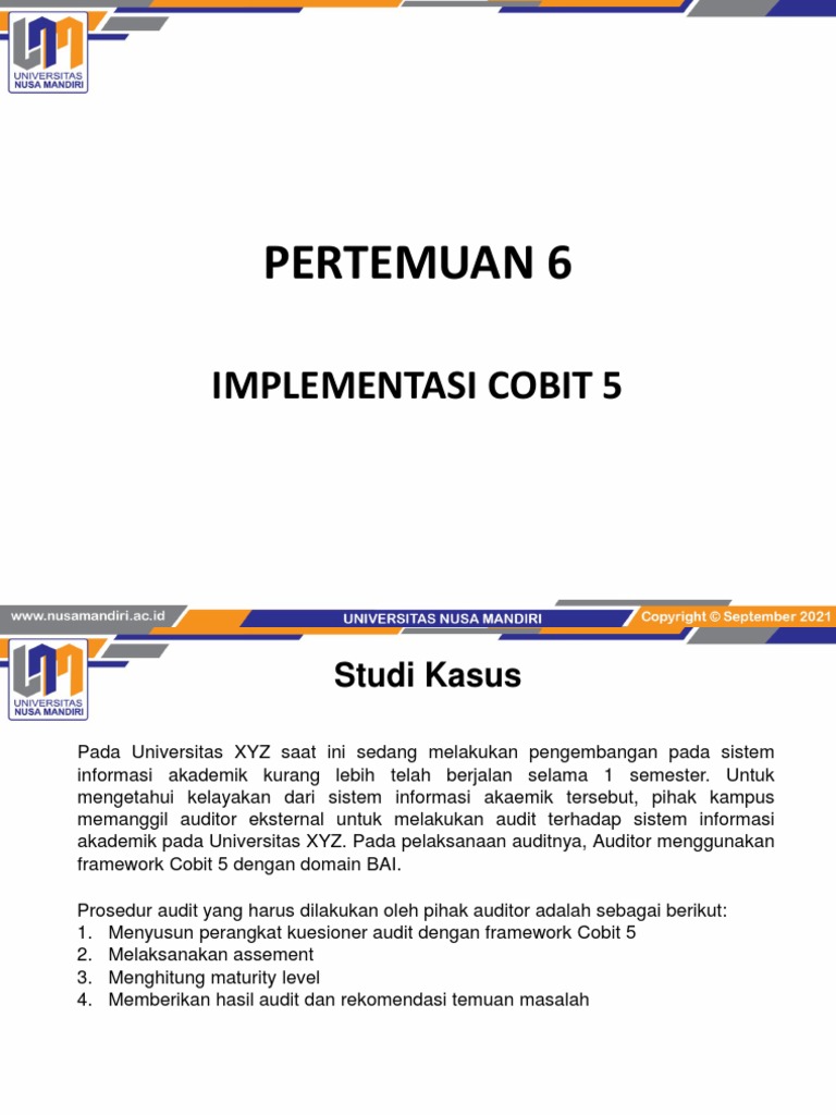 Pertemuan 6: Implementasi Cobit 5 | PDF | Bisnis