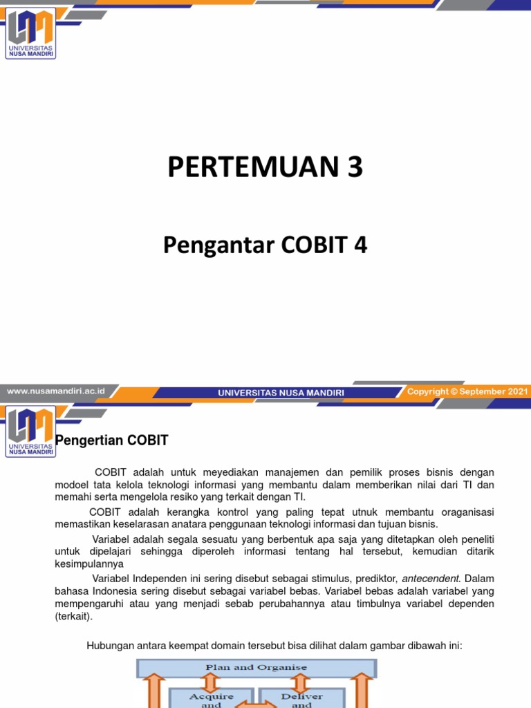 Pertemuan 3: Pengantar COBIT 4 | PDF | Komputer