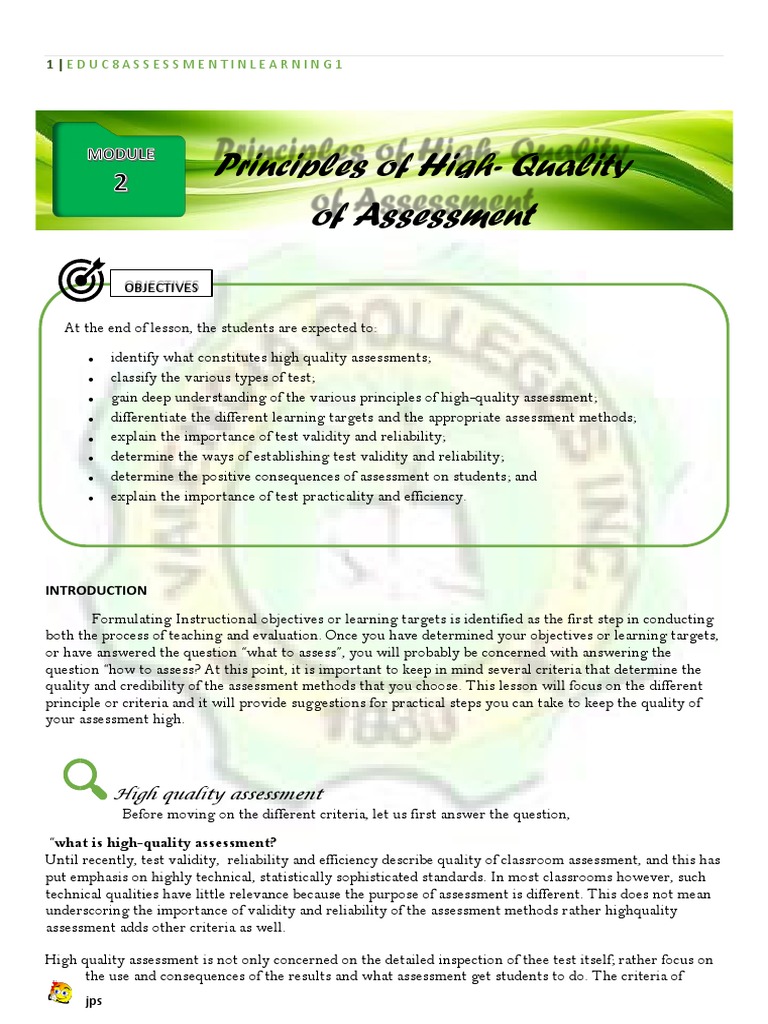 Candia, Jissel Mae U. - MODULE 2 | PDF | Educational Assessment | Validity (Statistics)