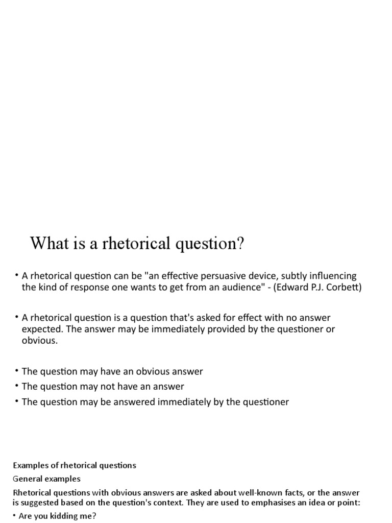 Rhetorical Questions | PDF | Question | Persuasion