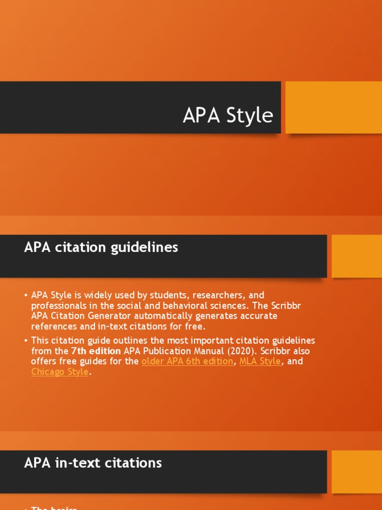 APA Style | PDF | Citation | Apa Style