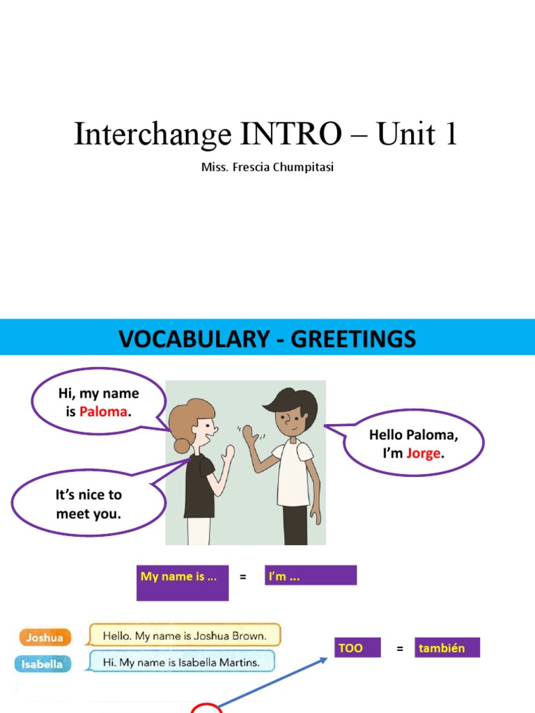 Interchange INTRO - Unit 1 | PDF | Linguistics | Syntax
