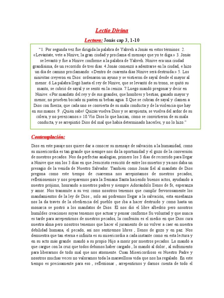 Arrepentimiento de Nínive en Jonás 3 | PDF | Jonás | Pecado
