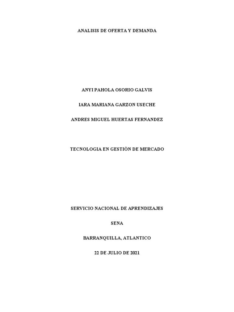 Oferta y Demanda. Word | Descargar gratis PDF | Mercado (economía ...