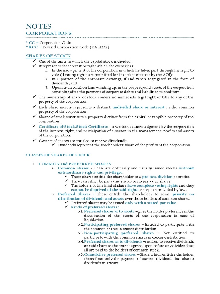 Notes 2 CORPORATION | PDF | Preferred Stock | Stocks