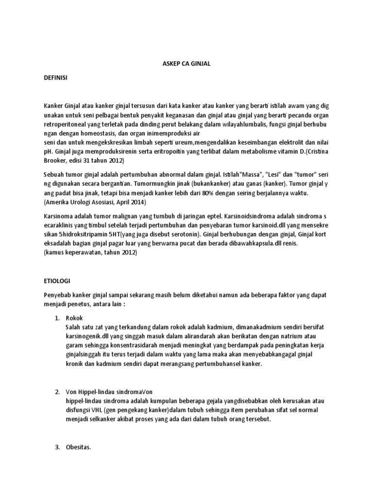 Askep Ca Ginjal | PDF