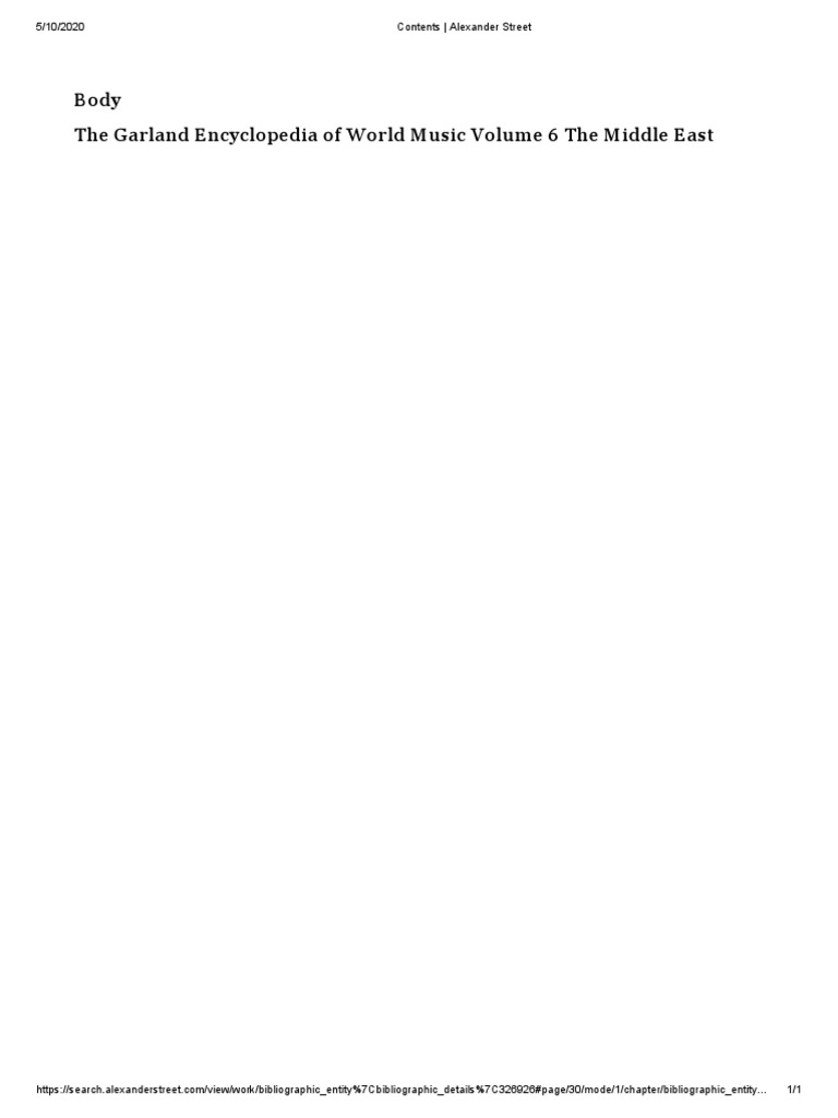 Body - Garland Encyclopedia of World Music Volume 6 - The Middle East ...