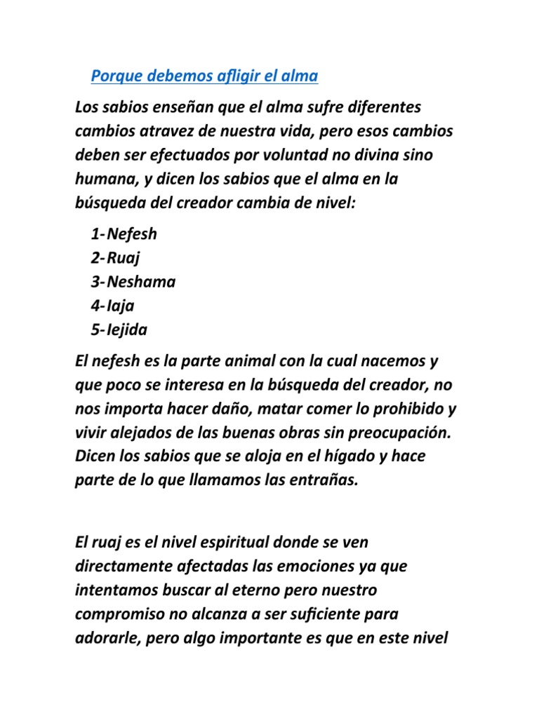 Porque Debemos Afligir El Alma | PDF