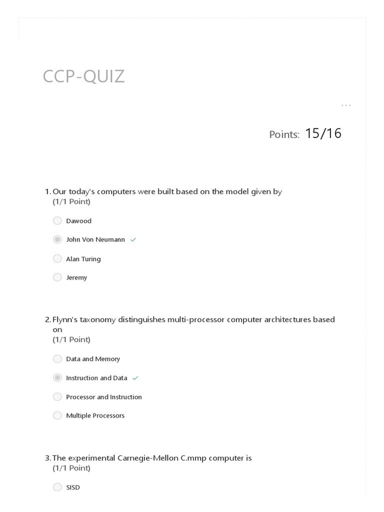 CCP Mock Test 2 | PDF | Parallel Computing | Computer Hardware