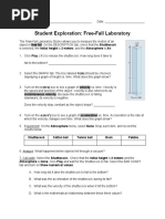 Student Exploration: Free-Fall Laboratory | PDF | Velocity | Acceleration