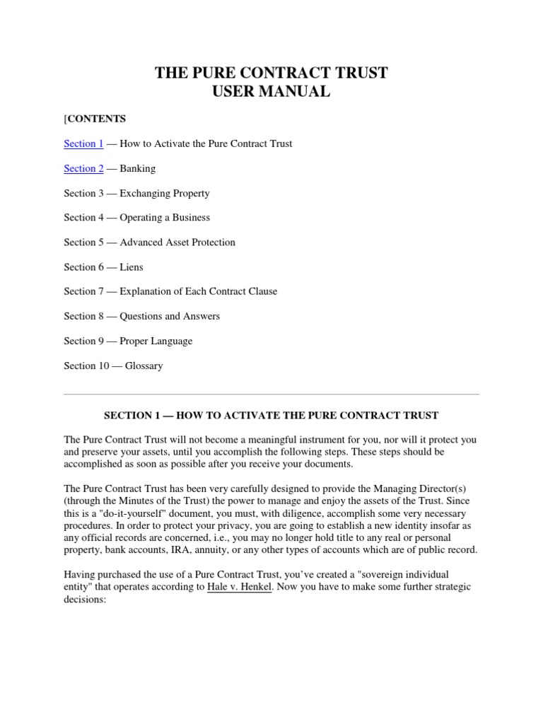 (Ebook) How To Create The Pure Contract Trust | PDF | Probate | Social ...