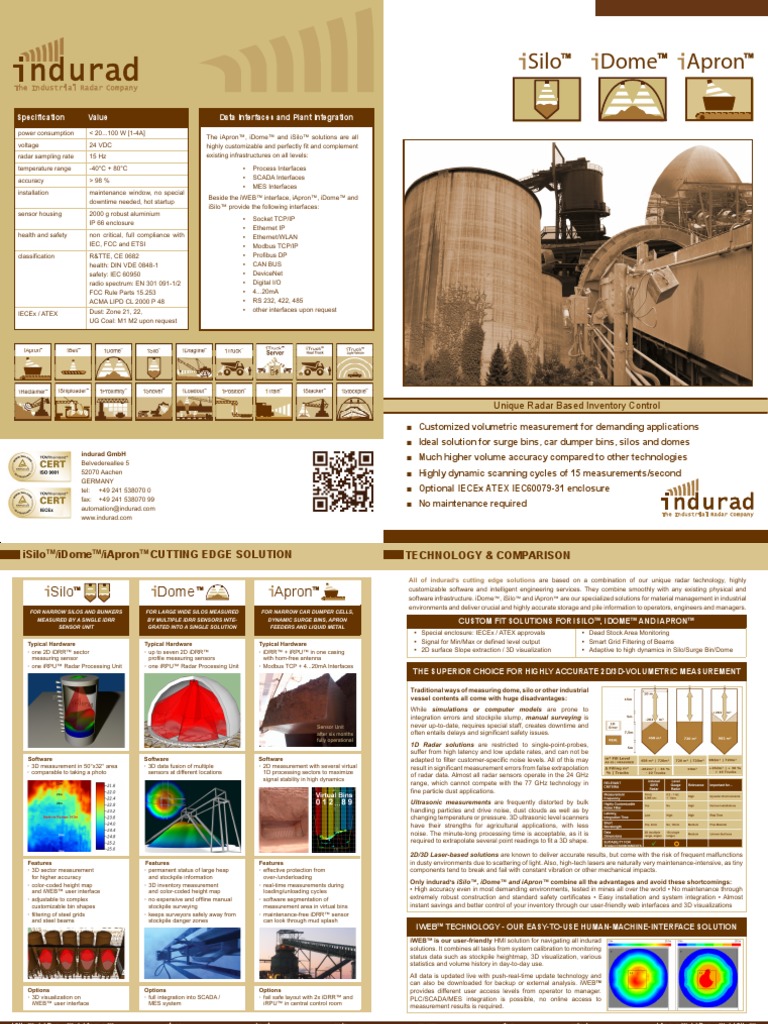 Indurad iDomeiSiloiApron Brochure en Print Phil R14 | PDF | Radar | 3 D ...