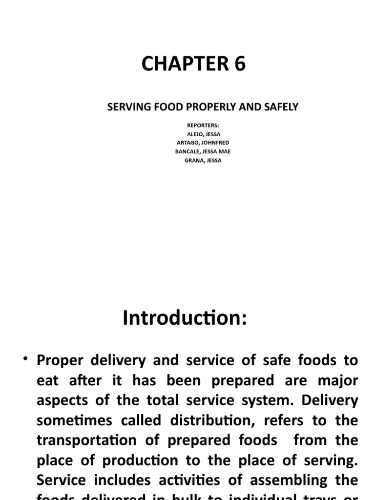 Chapter 6 | PDF | Waiting Staff | Foods