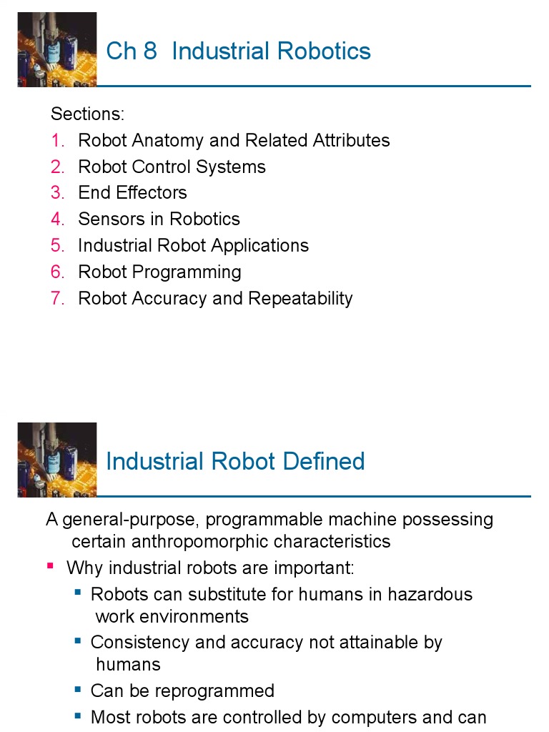 CH 8 Industrial Robotics | PDF | Robotics | Robot