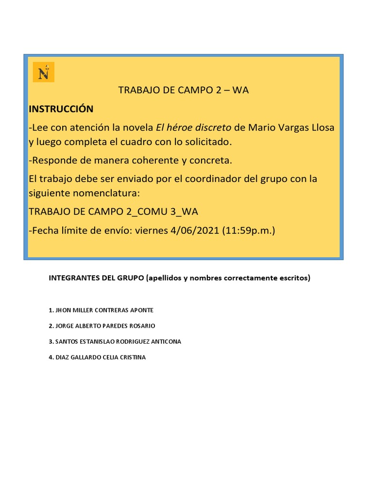 Trabajo de Campo 2 - Comu 3 - Wa | PDF