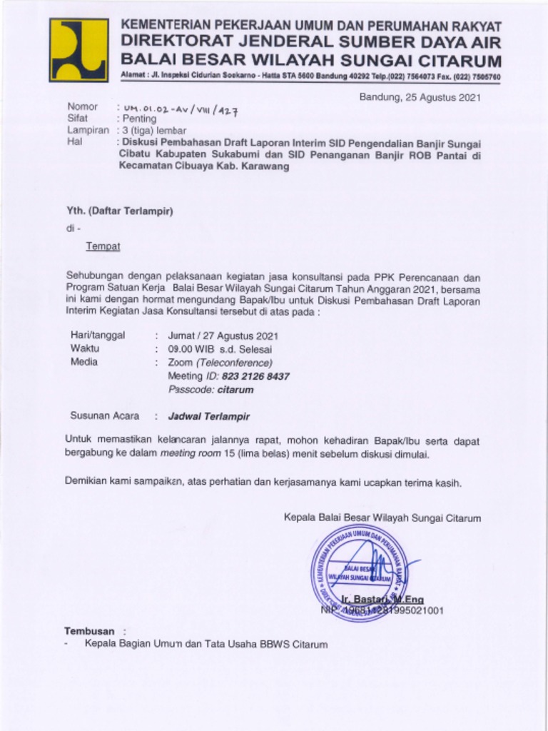 Undangan Diskusi Draft Laporan Interim Agustus 2021 | PDF