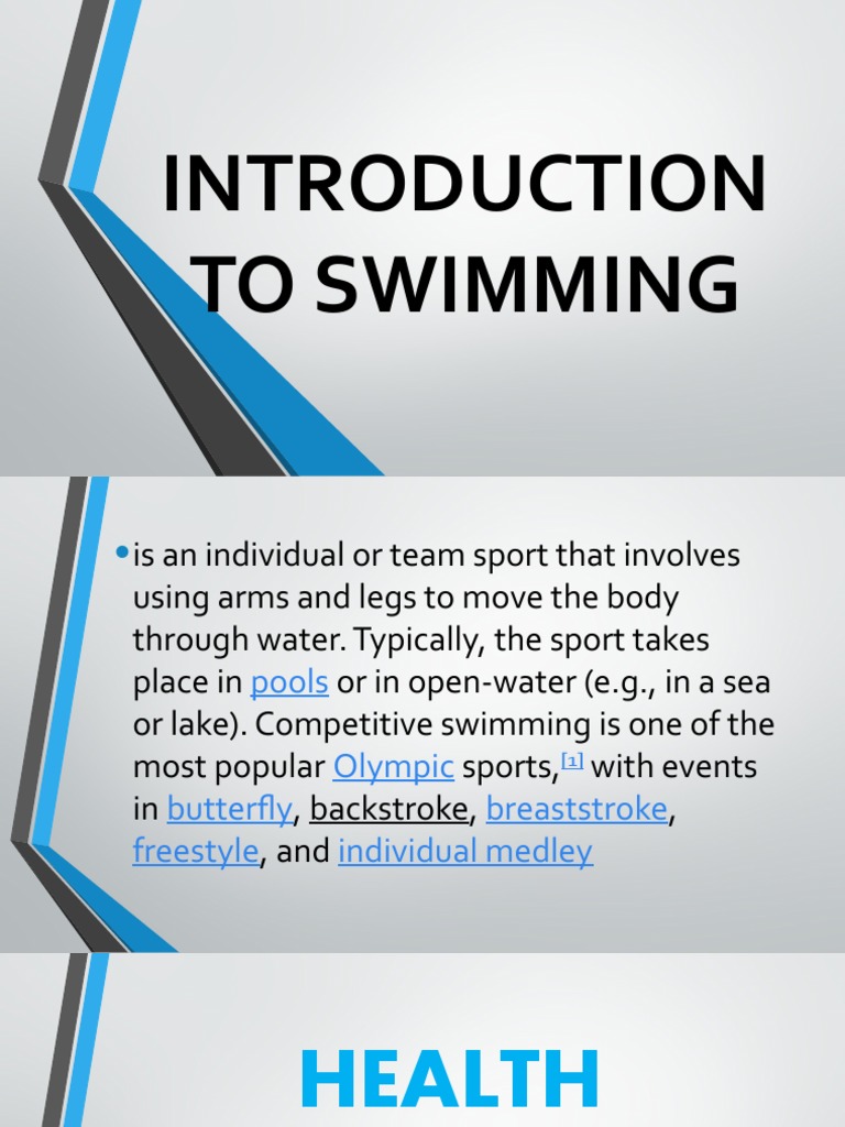 Introduction To Swimming | PDF | Swimming (Sport) | Swimming