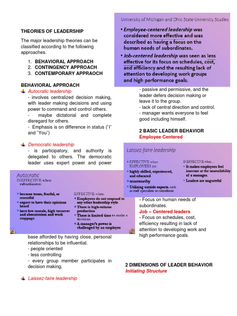 Theories of Leadership | PDF | Leadership | Transformational Leadership