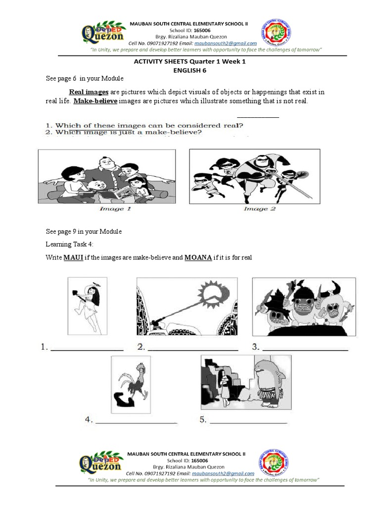 ACTIVITY SHEETS Quarter 1 Week 1 | PDF