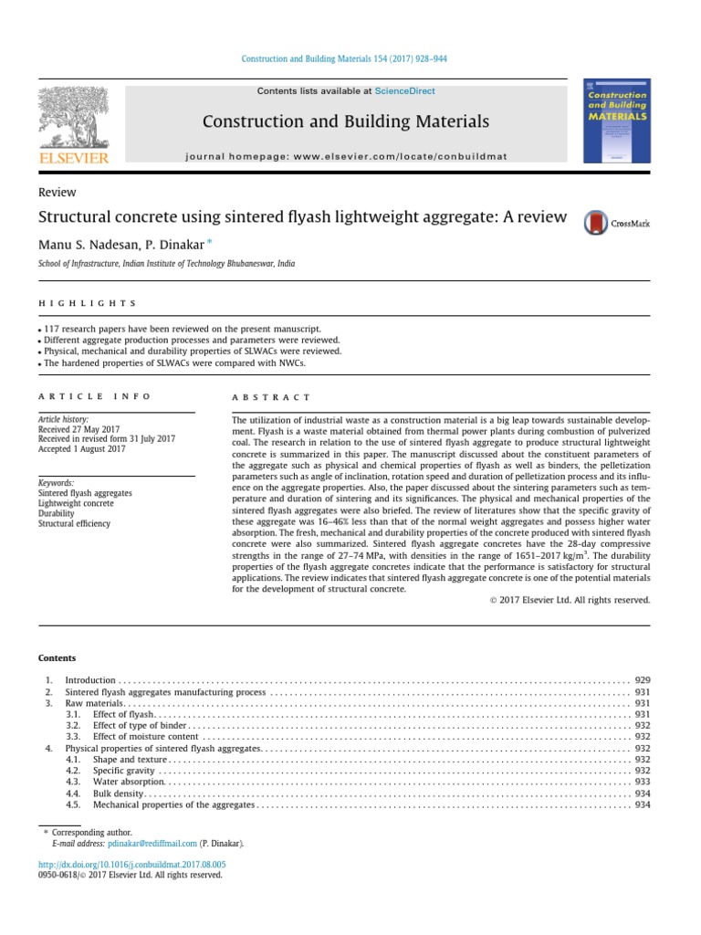 2017 Structural Concrete Using Sintered Flyash Lightweight Aggregate ...