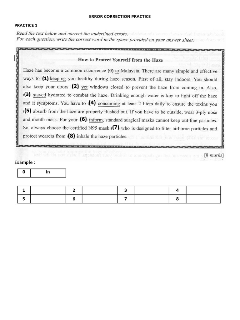 Error Correction Practice | PDF