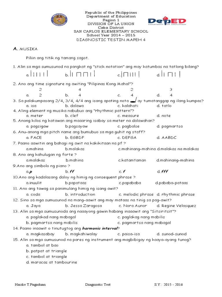 Mapeh 4 | PDF