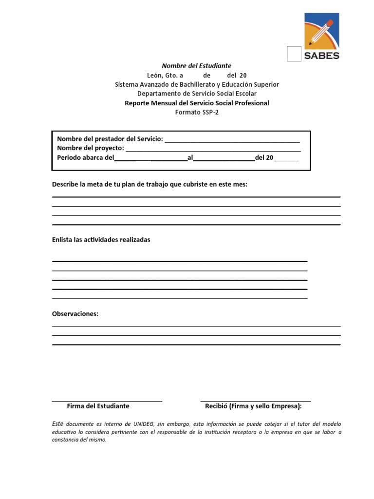 Formatos SSP2 | PDF