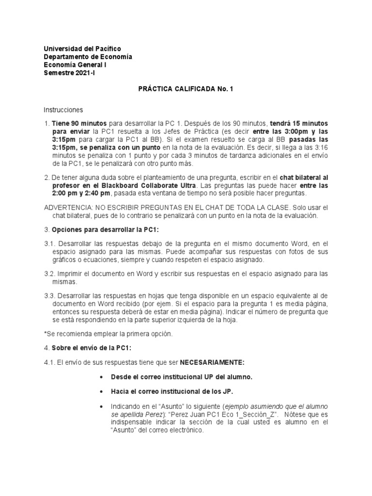 PC1 2021-1 Solucionario | PDF | Oferta (economía) | Oferta y demanda
