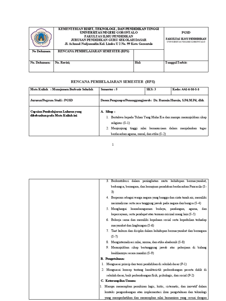 Rps Mbs 1 Maret 2019 Rev | PDF